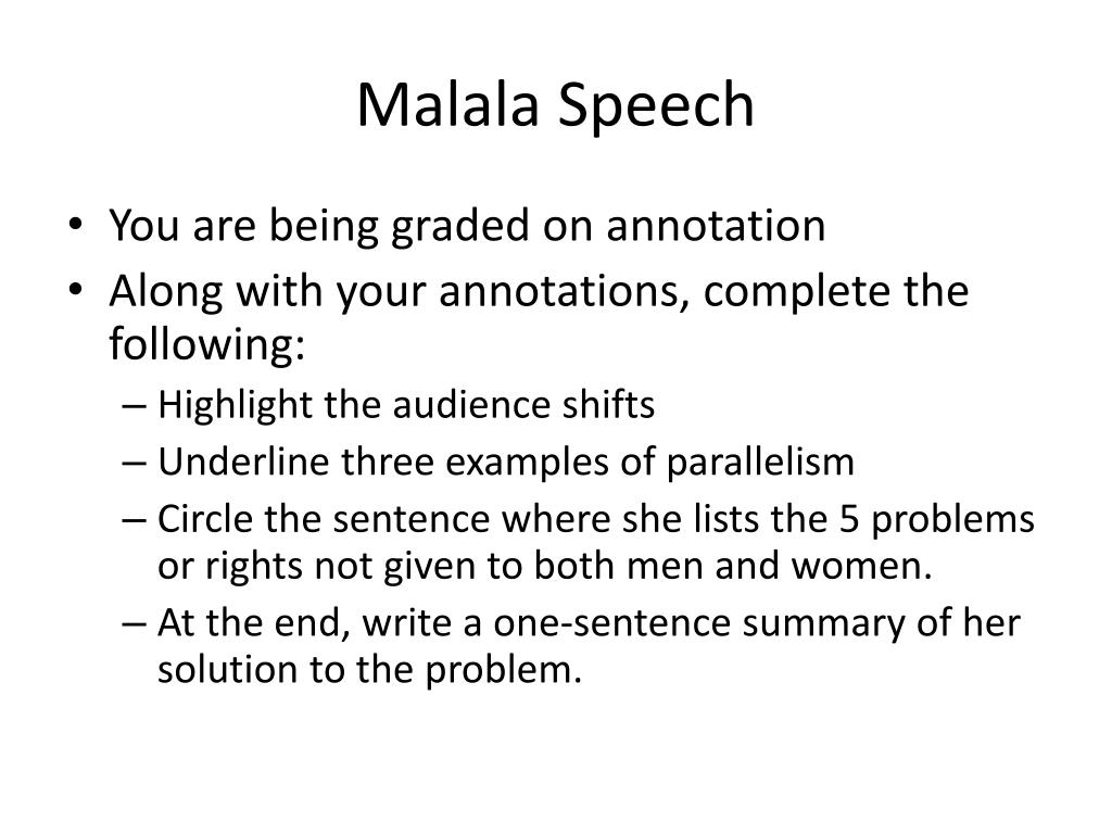 PPT - Malala Speech PowerPoint Presentation, free download - ID:5769055