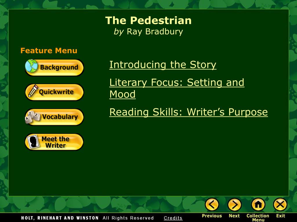 PPT - The Pedestrian by Ray Bradbury PowerPoint Presentation, free ...