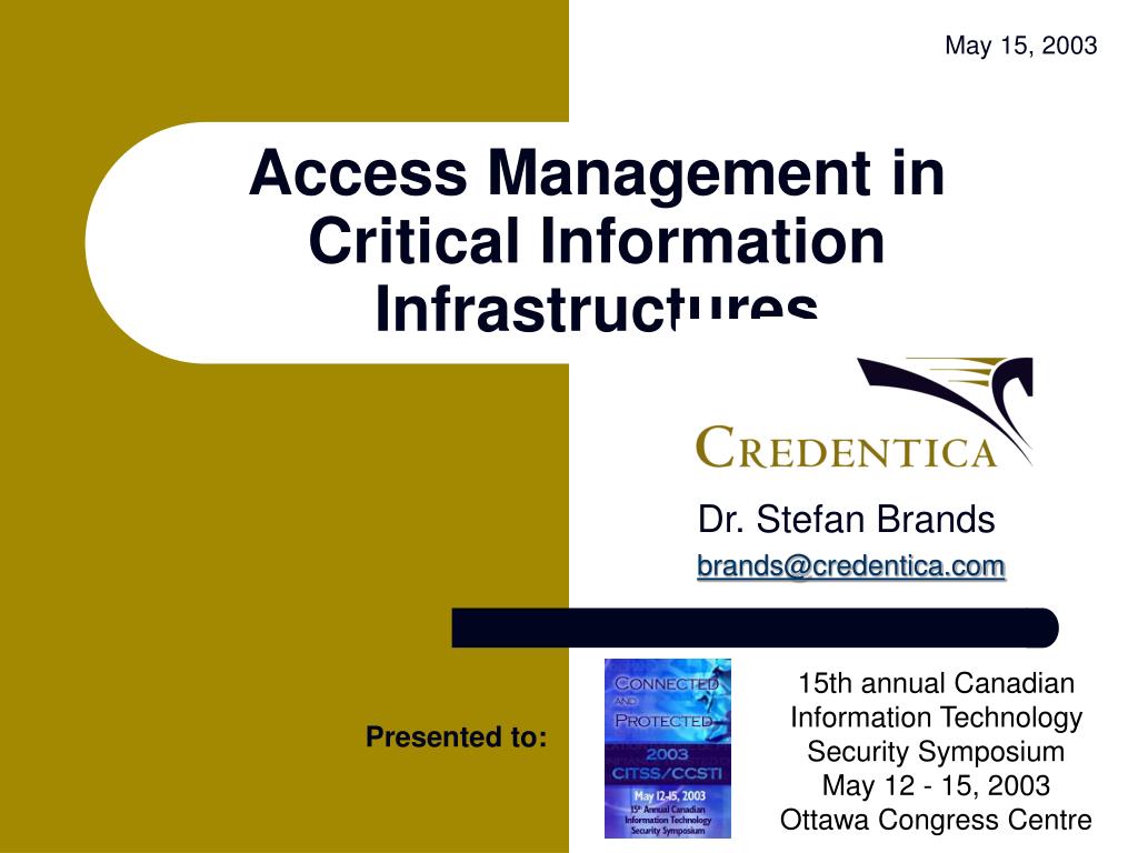 PPT - Access Management in Critical Information Infrastructures ...