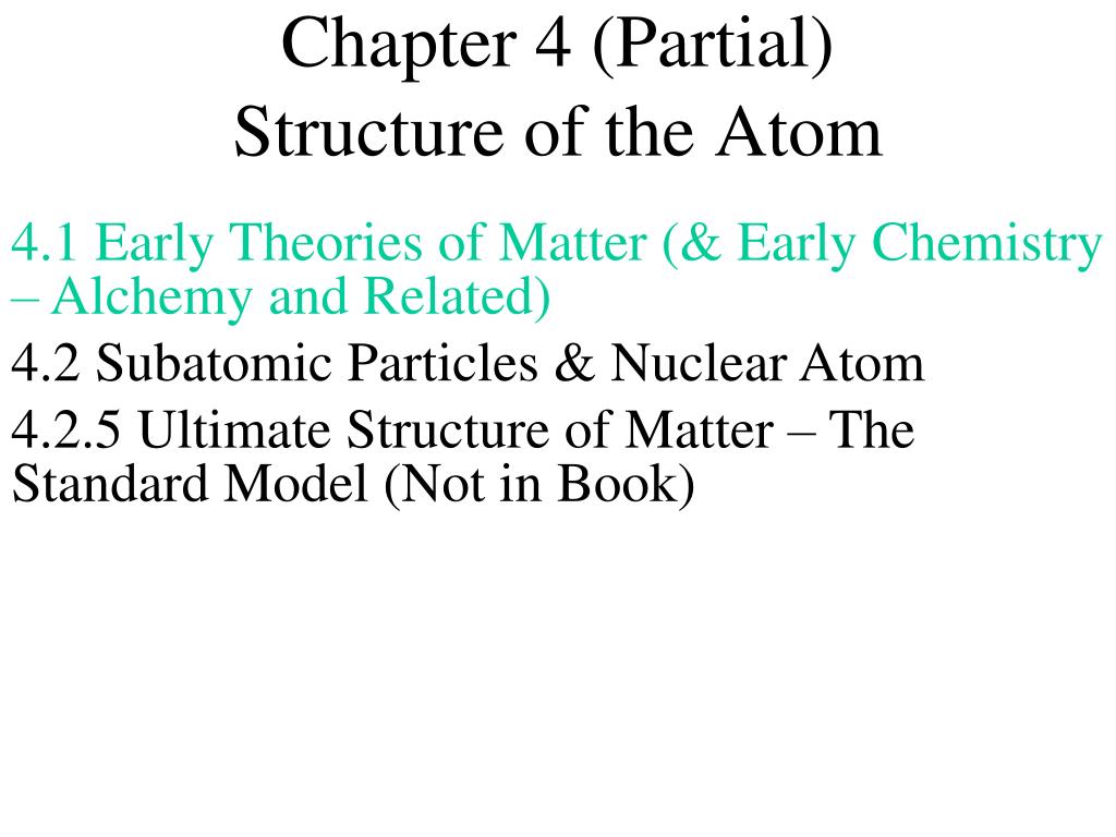 PPT - Chapter 4 (Partial) Structure of the Atom PowerPoint Presentation ...