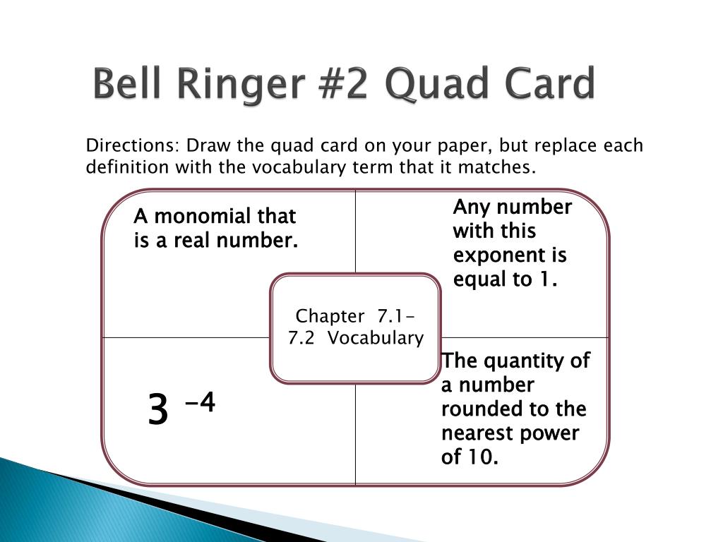 PPT - Bell Ringer #2 Quad Card PowerPoint Presentation, free download ...