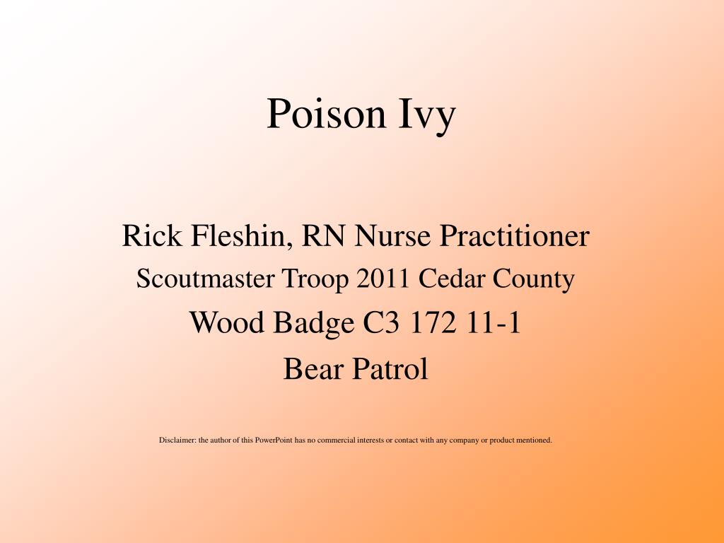 PPT - Poison Ivy PowerPoint Presentation, free download - ID:5778208
