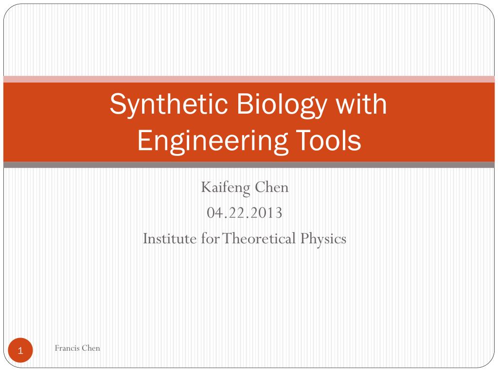 PPT - Synthetic Biology with Engineering Tools PowerPoint Presentation ...
