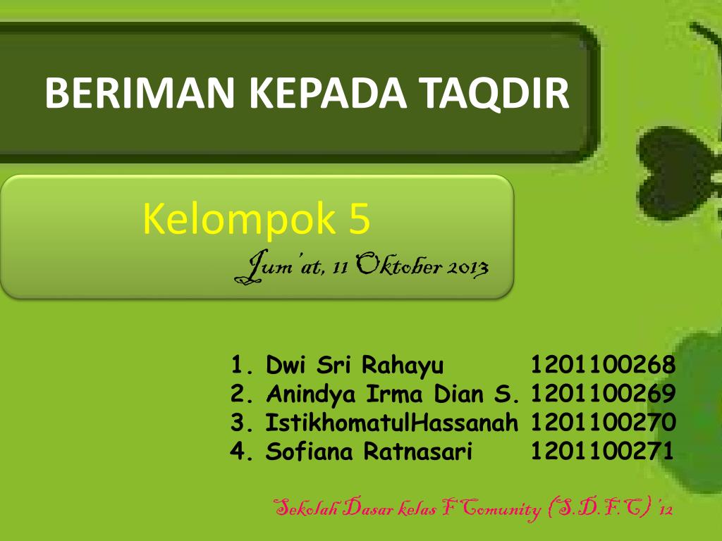 PPT - BERIMAN KEPADA TAQDIR PowerPoint Presentation, free download - ID ...