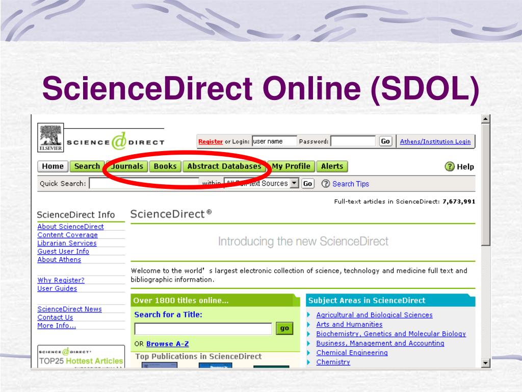 PPT - ScienceDirect Online (SDOL) PowerPoint Presentation, free ...
