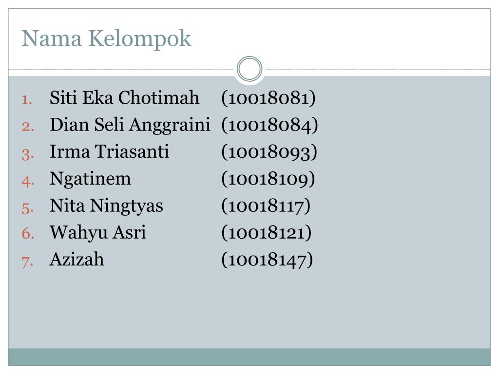 PPT - Nama Kelompok PowerPoint Presentation, free download - ID:5792929