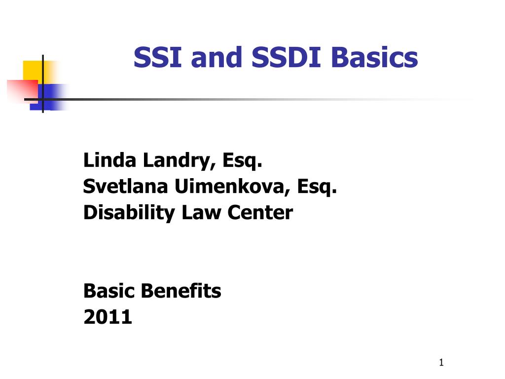 PPT - SSI and SSDI Basics PowerPoint Presentation, free download - ID ...