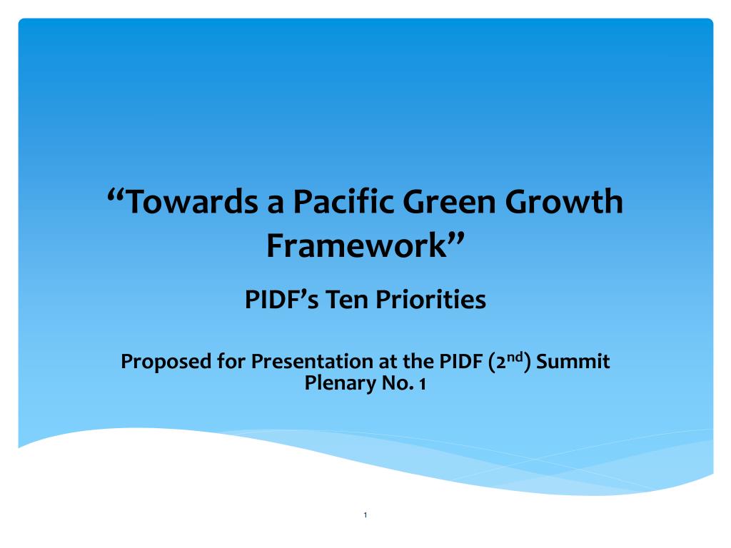 PPT - “Towards a Pacific Green Growth Framework” PowerPoint ...