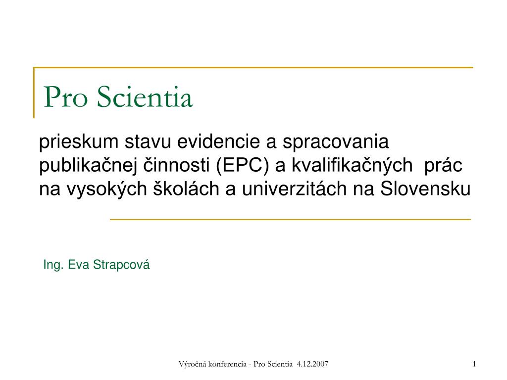 PPT - Pro Scientia PowerPoint Presentation, free download - ID:5801408