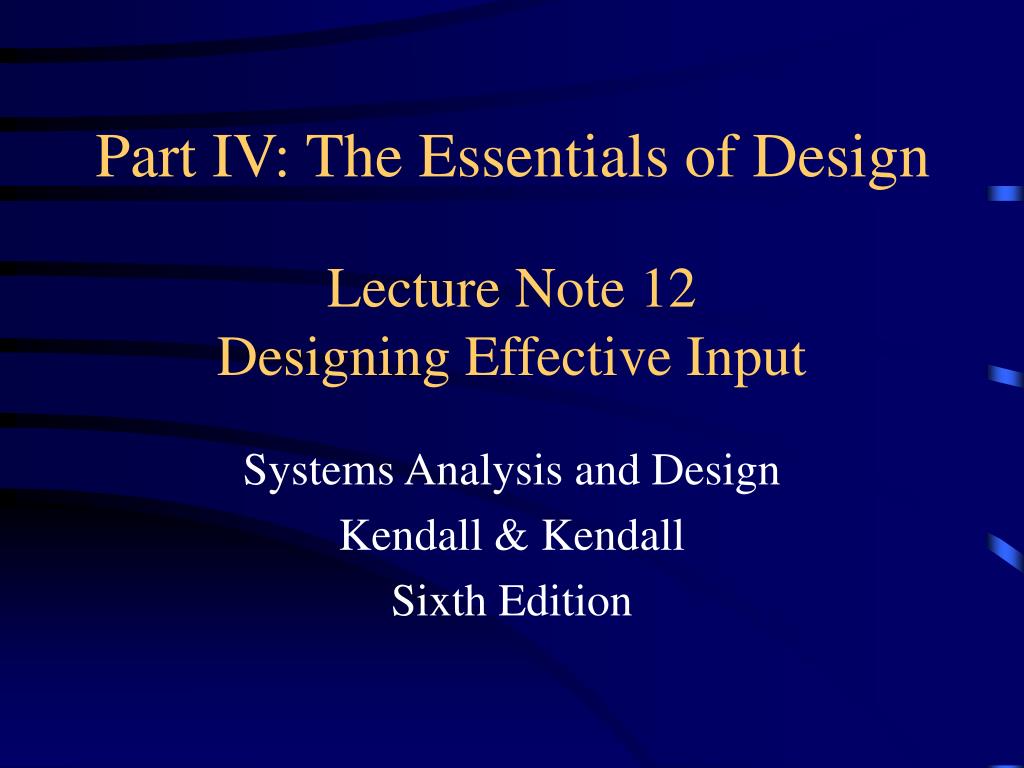PPT - Lecture Note 12 Designing Effective Input PowerPoint Presentation ...