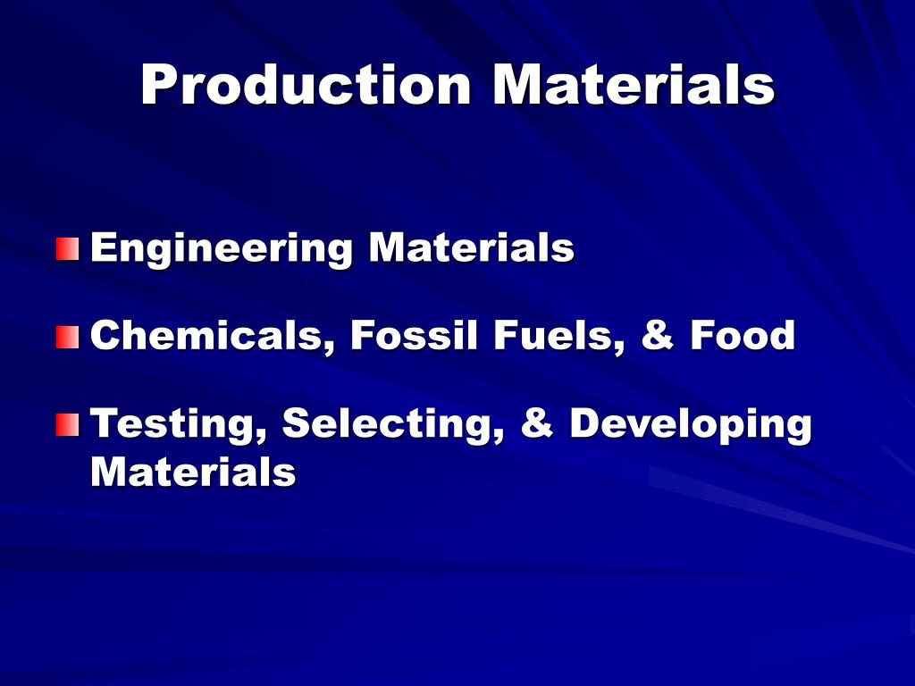 PPT - Production Materials PowerPoint Presentation, free download - ID ...