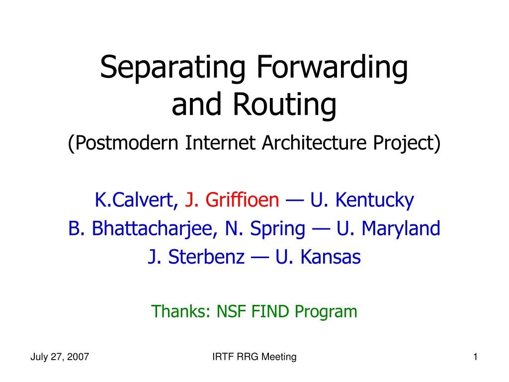 PPT - Separating Forwarding and Routing PowerPoint Presentation, free ...