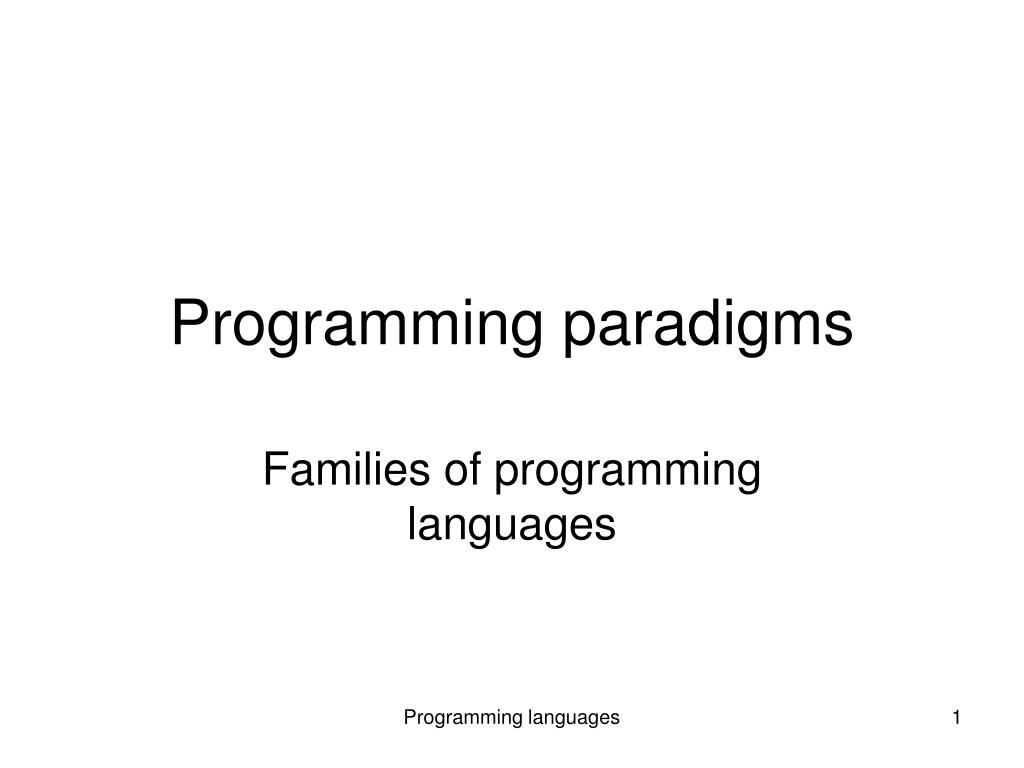 PPT - Programming paradigms PowerPoint Presentation, free download - ID ...