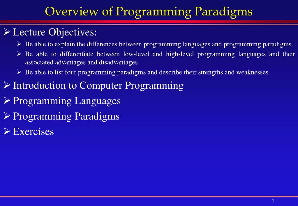 PPT - Overview of Programming Paradigms PowerPoint Presentation, free ...