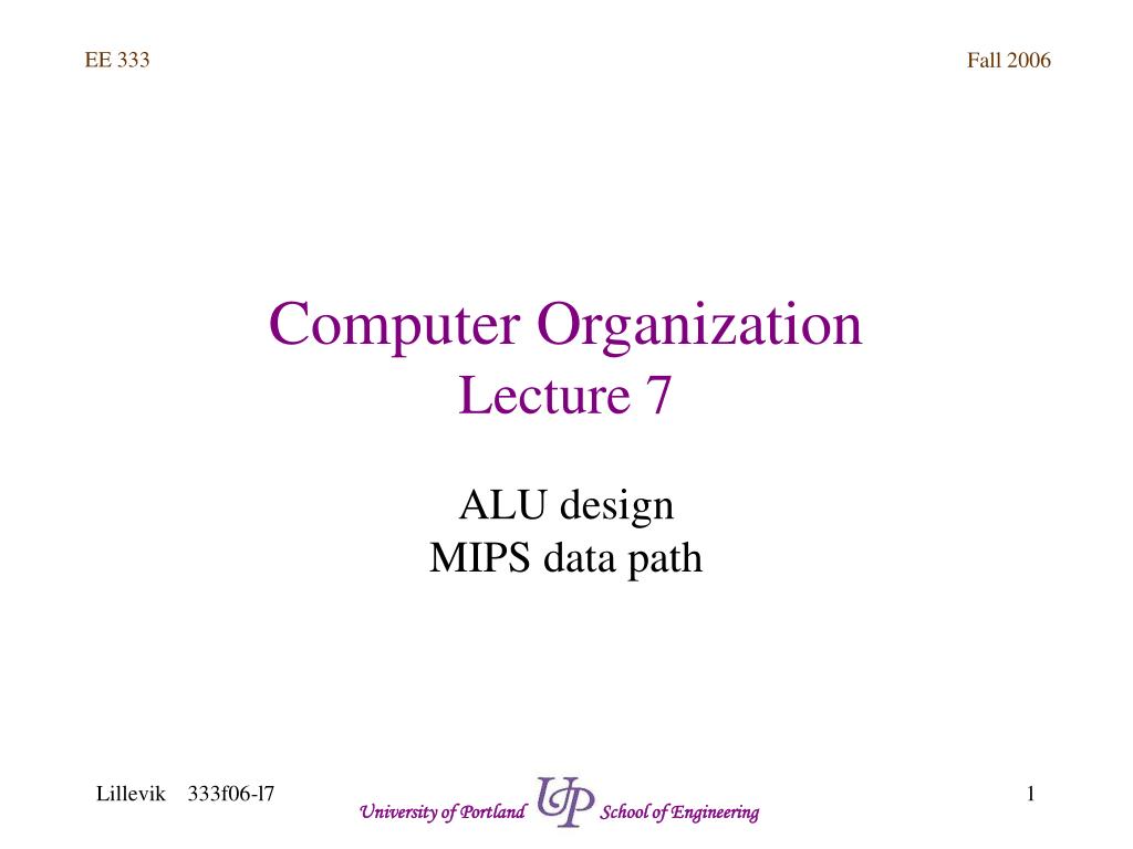 PPT - Computer Organization Lecture 7 PowerPoint Presentation, free ...