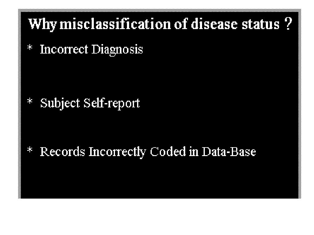 PPT - Why Misclassification of Exposure Status? PowerPoint Presentation ...