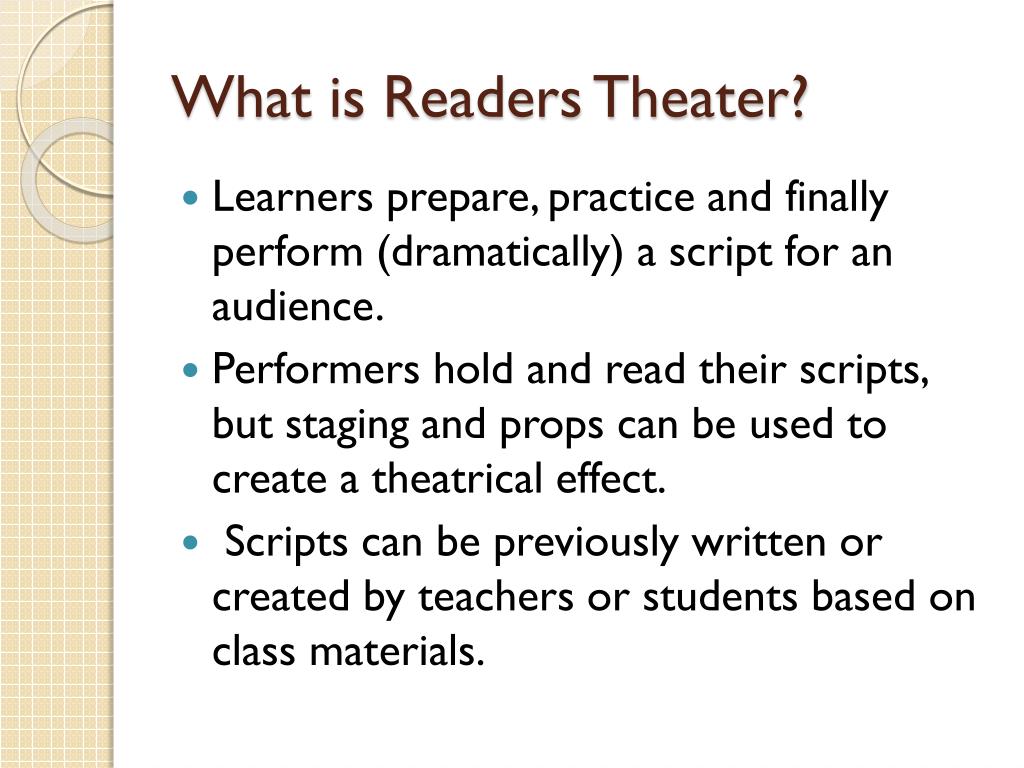 PPT - What is Readers Theater? PowerPoint Presentation, free download ...