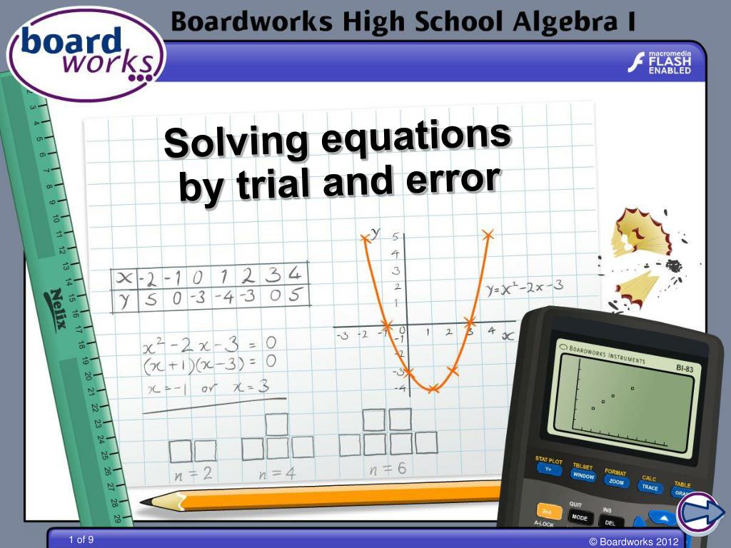 PPT - Solving equations by trial and error PowerPoint Presentation ...