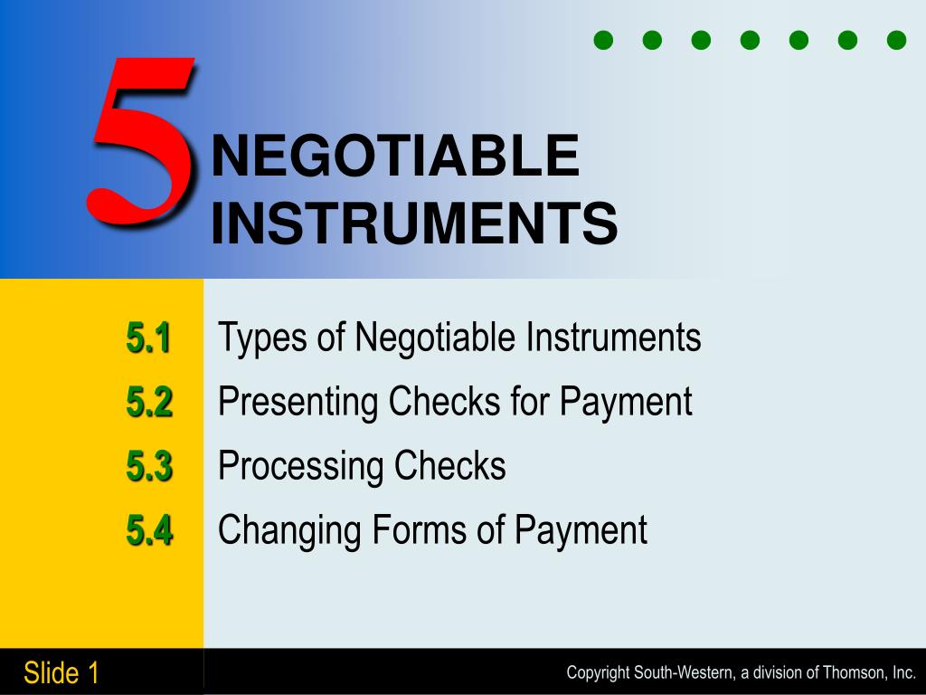 PPT - NEGOTIABLE INSTRUMENTS PowerPoint Presentation, free download ...