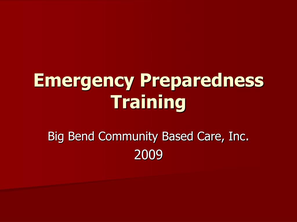 PPT - Emergency Preparedness Training PowerPoint Presentation, free ...