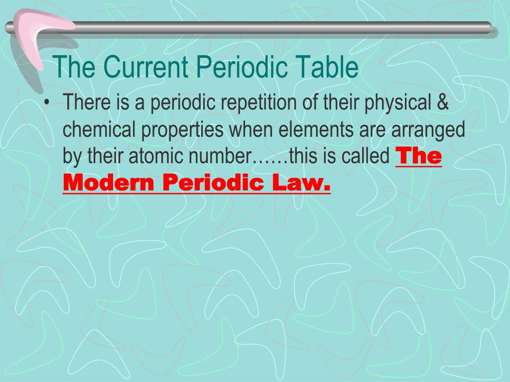 PPT - The Current Periodic Table PowerPoint Presentation, free download ...