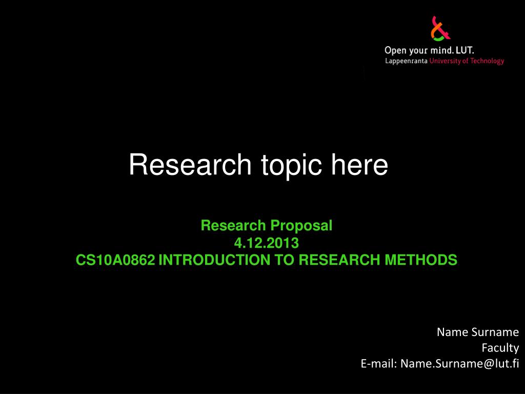 PPT - Research topic here PowerPoint Presentation, free download - ID ...