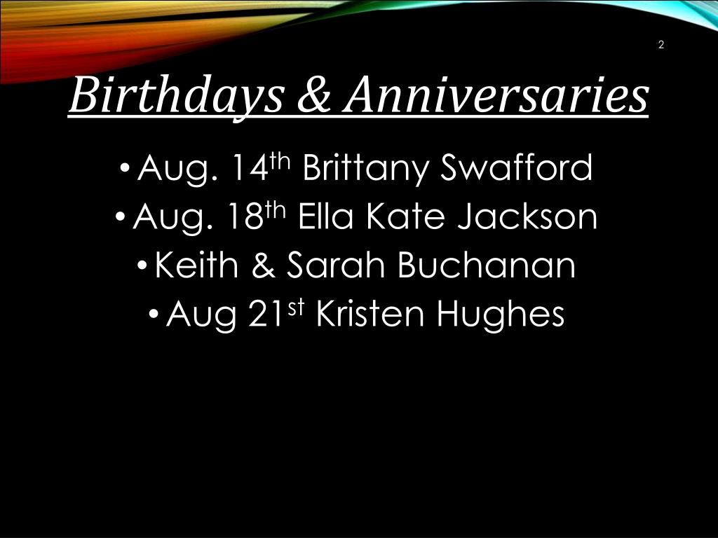PPT - Birthdays & Anniversaries PowerPoint Presentation, free download ...