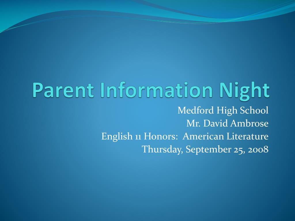 PPT - Parent Information Night PowerPoint Presentation, free download ...