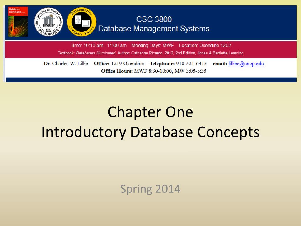 PPT - Chapter One Introductory Database Concepts PowerPoint ...