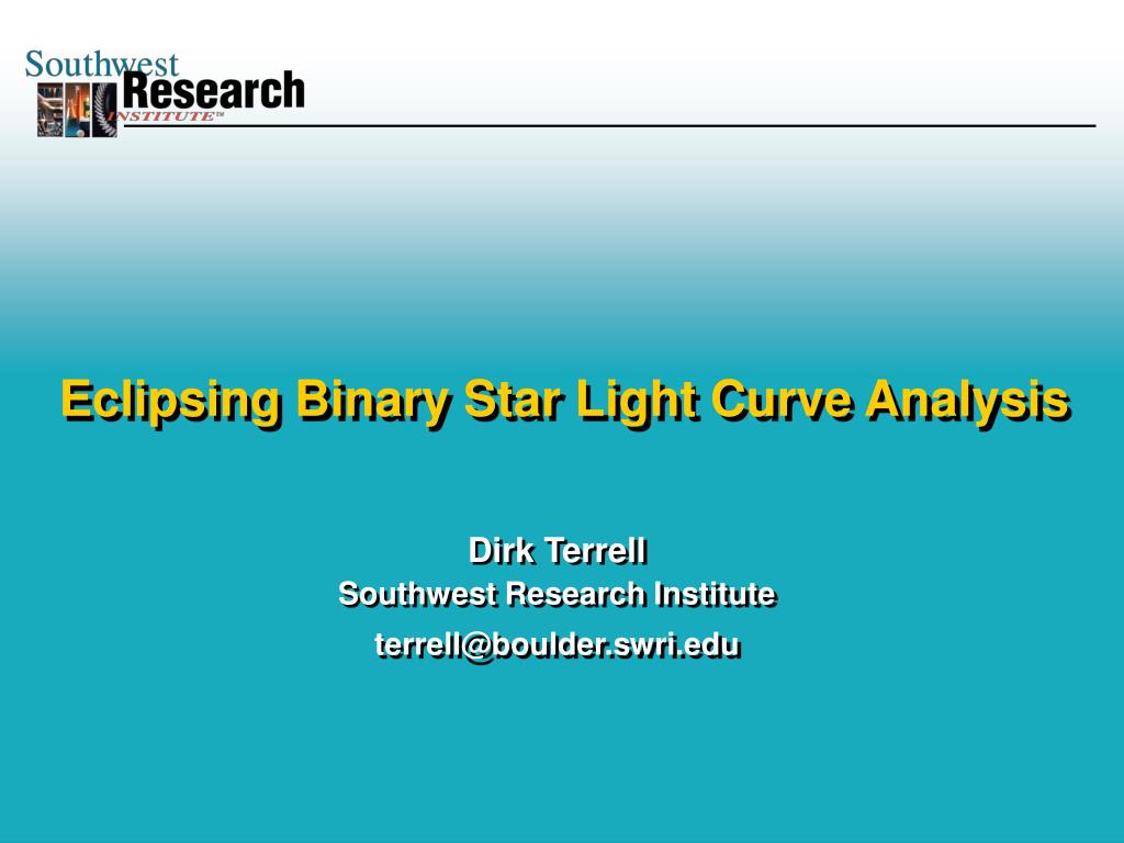 PPT - Eclipsing Binary Star Light Curve Analysis PowerPoint Presentation - ID:5833714