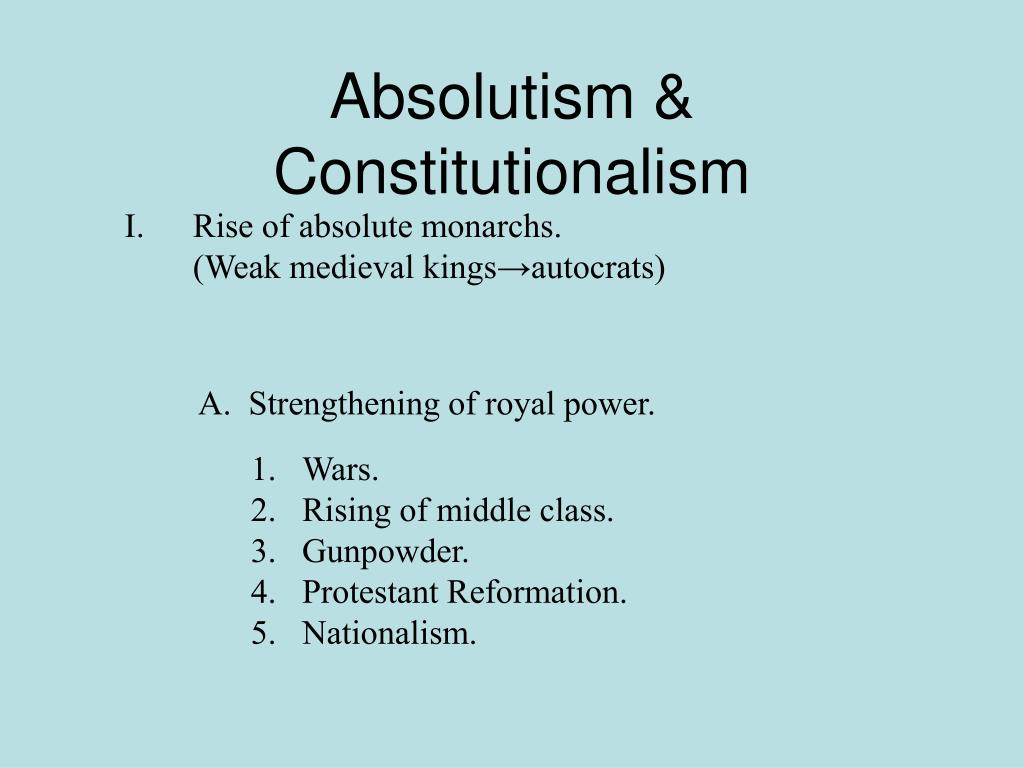 PPT - Absolutism & Constitutionalism PowerPoint Presentation, free ...