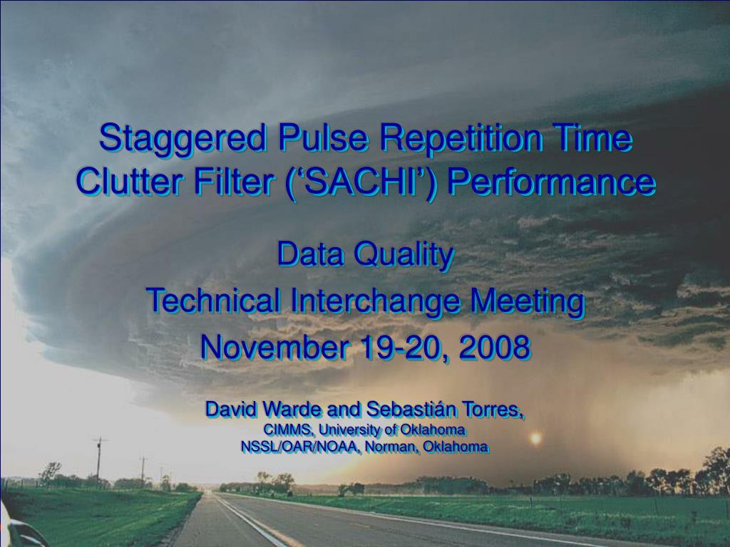 PPT - Staggered Pulse Repetition Time Clutter Filter (‘SACHI ...