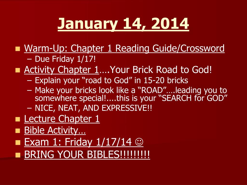 PPT - January 14, 2014 PowerPoint Presentation, free download - ID:5838222