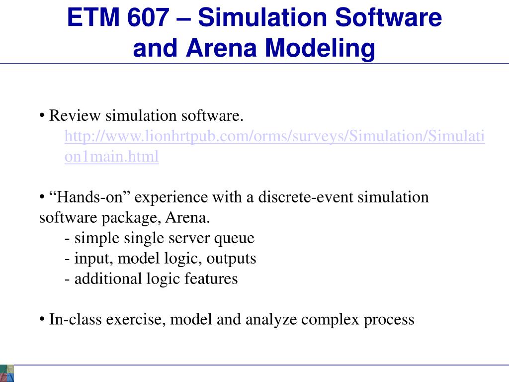PPT - ETM 607 – Simulation Software and Arena Modeling PowerPoint ...