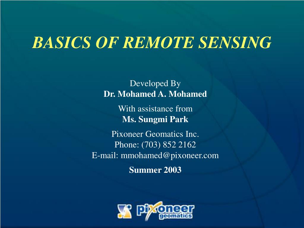 PPT - BASICS OF REMOTE SENSING PowerPoint Presentation, free download ...