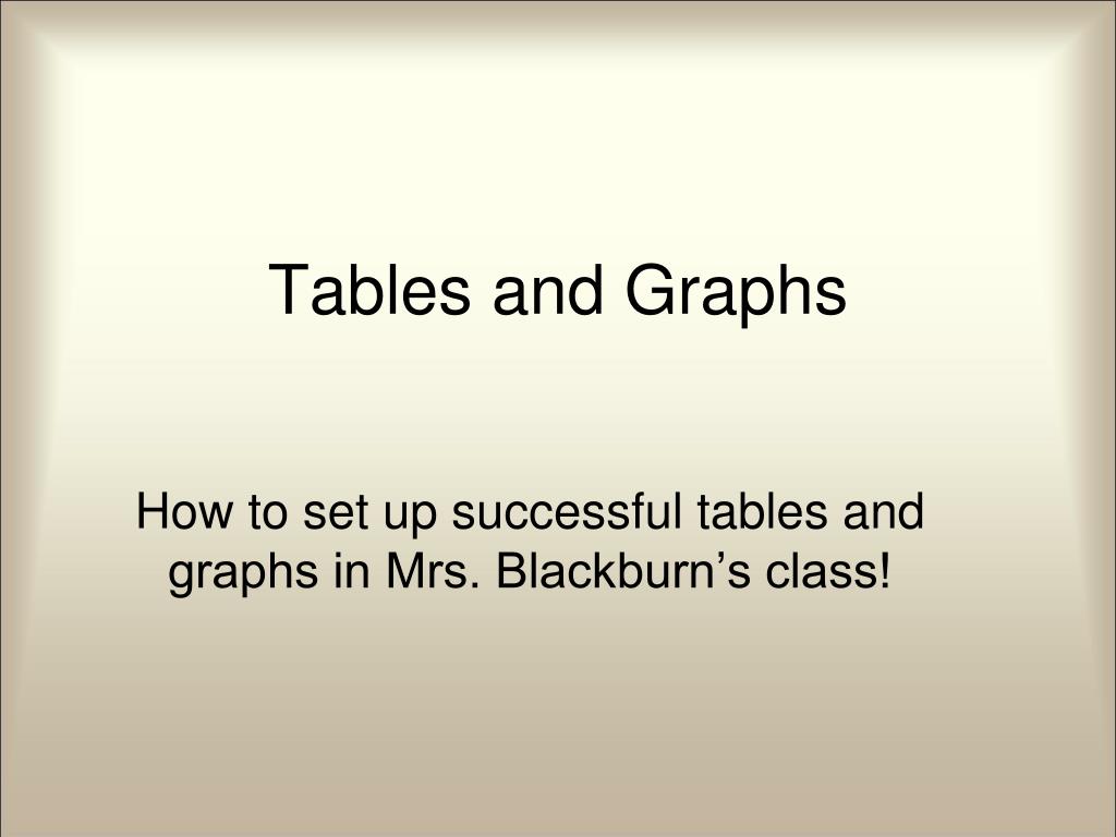 PPT - Tables and Graphs PowerPoint Presentation, free download - ID:5847486