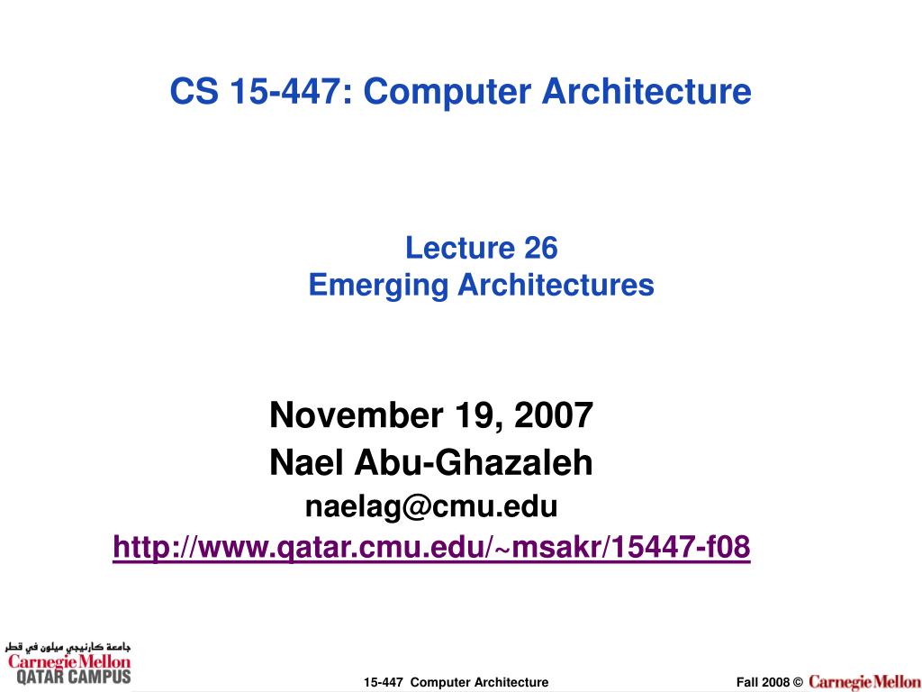 PPT - Lecture 26 Emerging Architectures PowerPoint Presentation, free ...