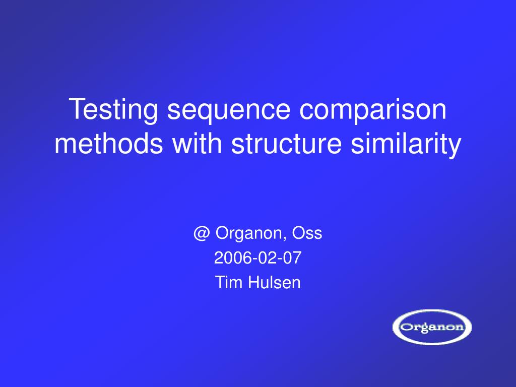 PPT - Testing sequence comparison methods with structure similarity ...