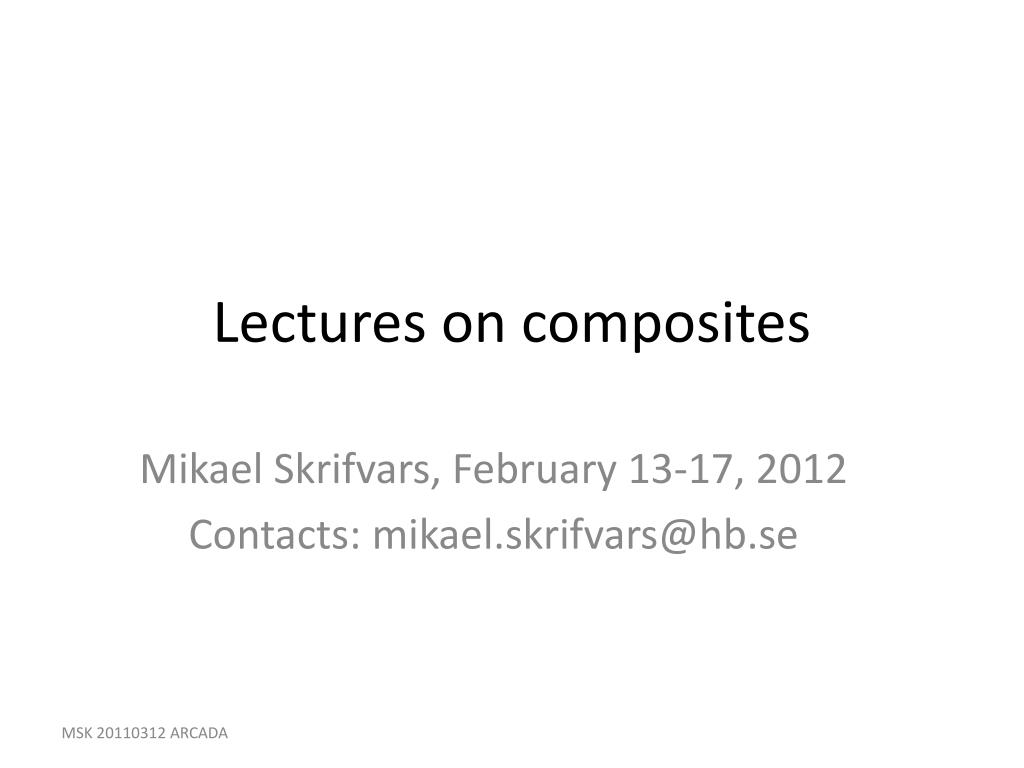 PPT - Lectures on composites PowerPoint Presentation, free download ...