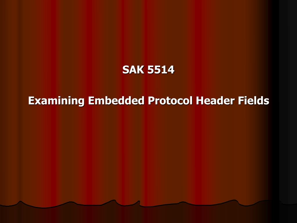 PPT - SAK 5514 Examining Embedded Protocol Header Fields PowerPoint ...