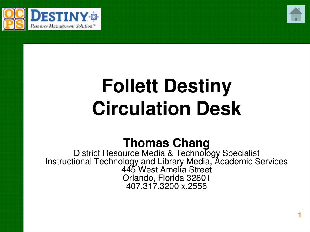 PPT - Follett Destiny Circulation Desk PowerPoint Presentation, free ...