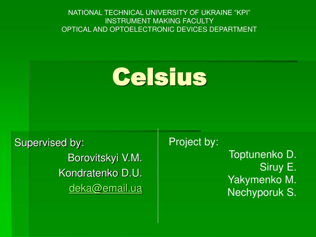 PPT - Celsius PowerPoint Presentation, free download - ID:5856252