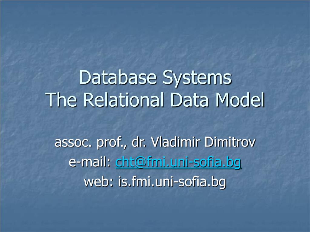 PPT - Database Systems The Relational Data Model PowerPoint ...