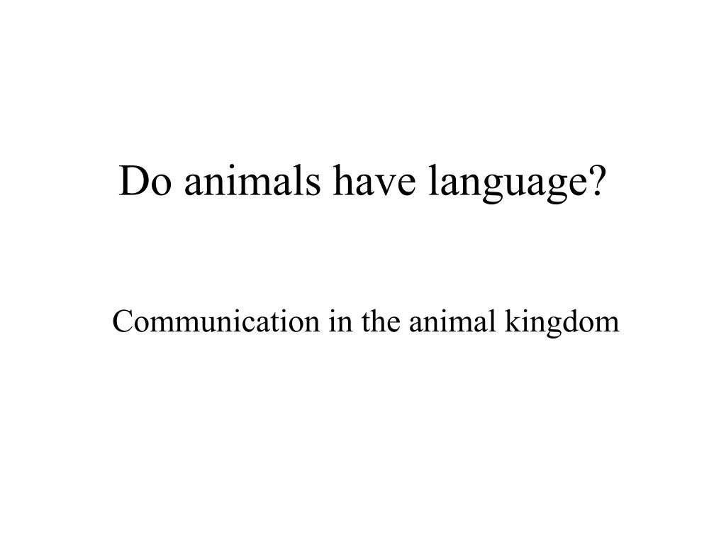 PPT - Do animals have language? PowerPoint Presentation, free download ...