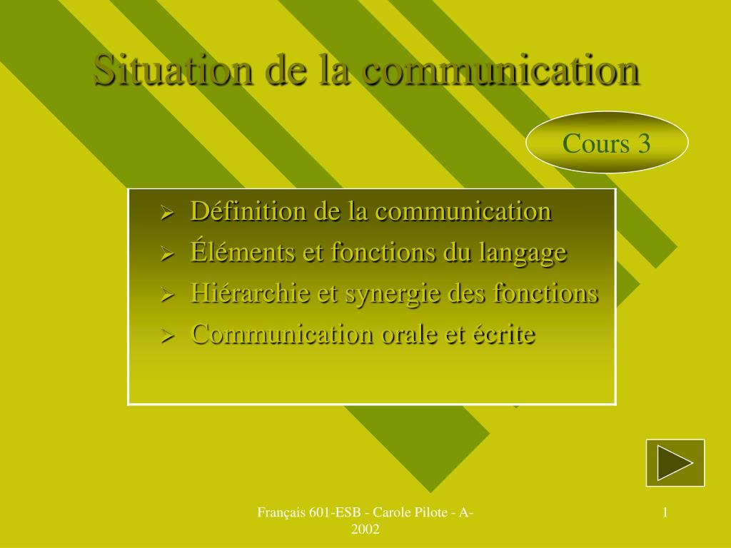 PPT - Situation de la communication PowerPoint Presentation, free ...