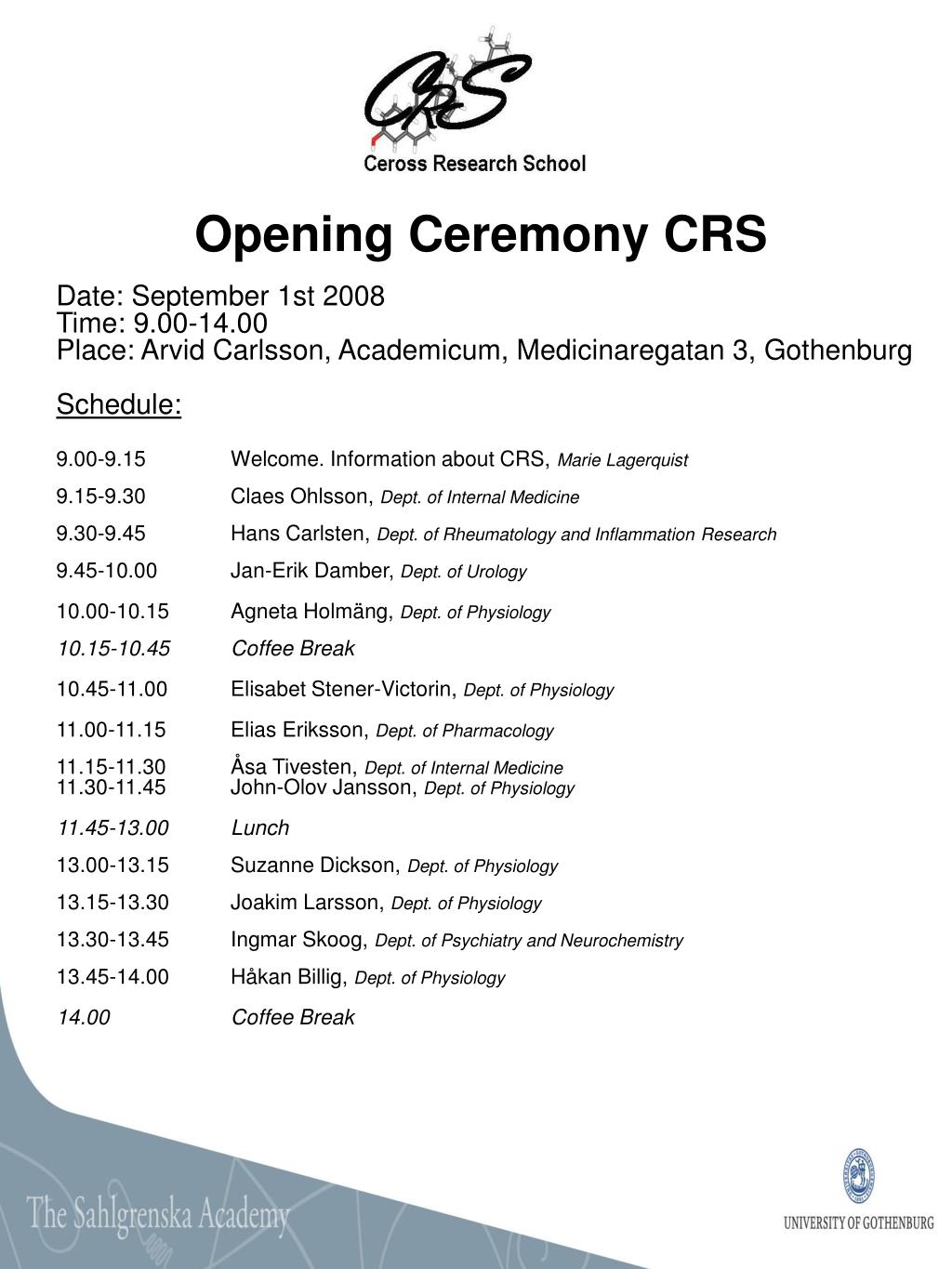 PPT - Opening Ceremony CRS PowerPoint Presentation, free download - ID ...