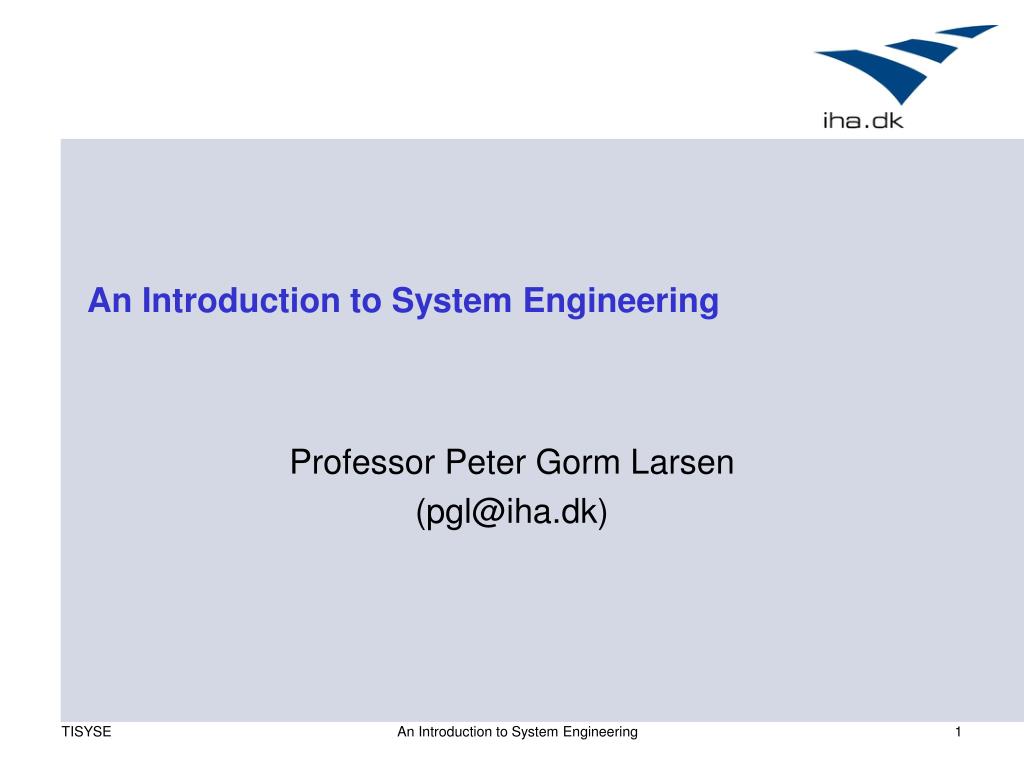 PPT - An Introduction to System Engineering PowerPoint Presentation ...