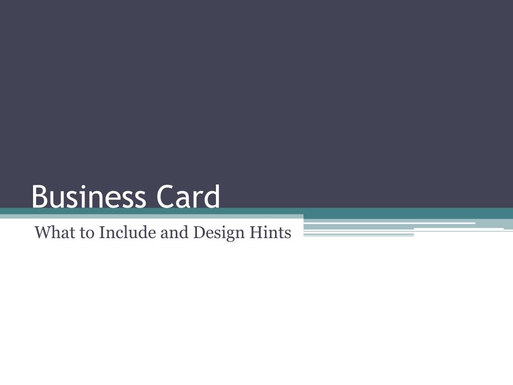 PPT - Business Card PowerPoint Presentation, free download - ID:5873249