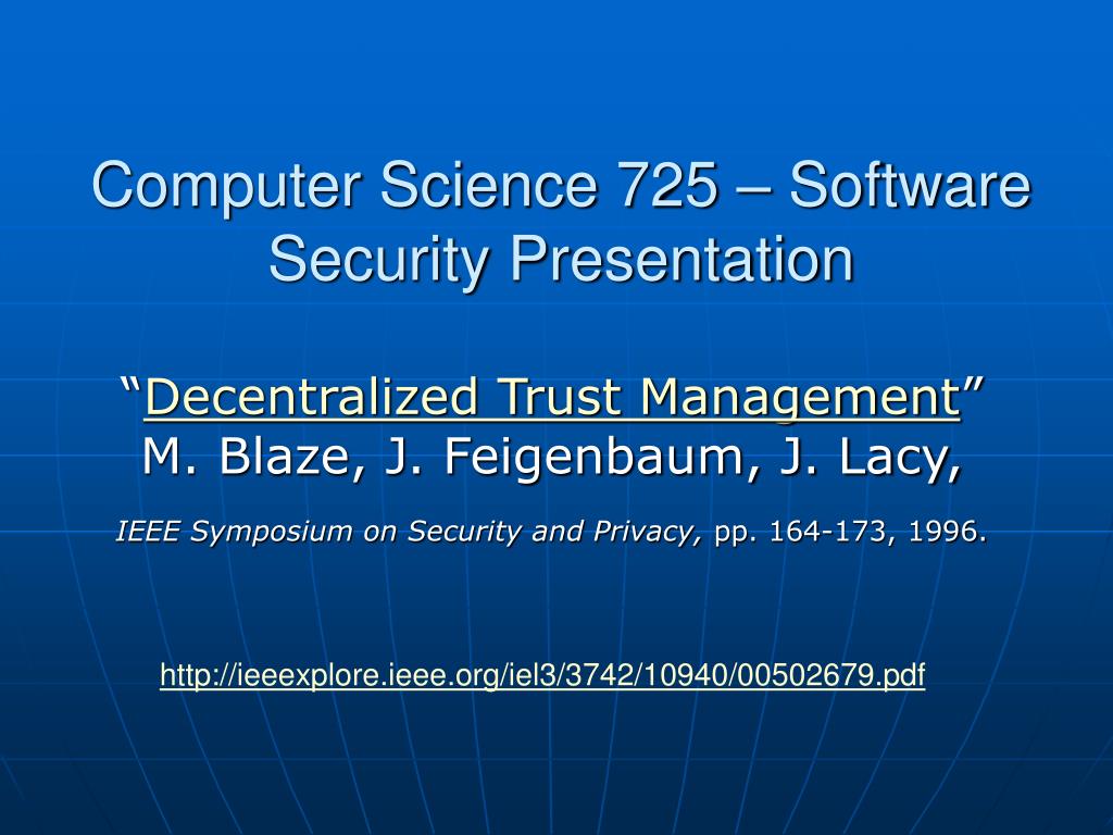 PPT - Computer Science 725 – Software Security Presentation PowerPoint ...