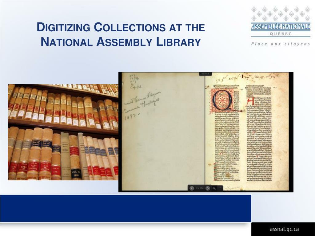 PPT - Digitizing Collections at the National Assembly Library ...